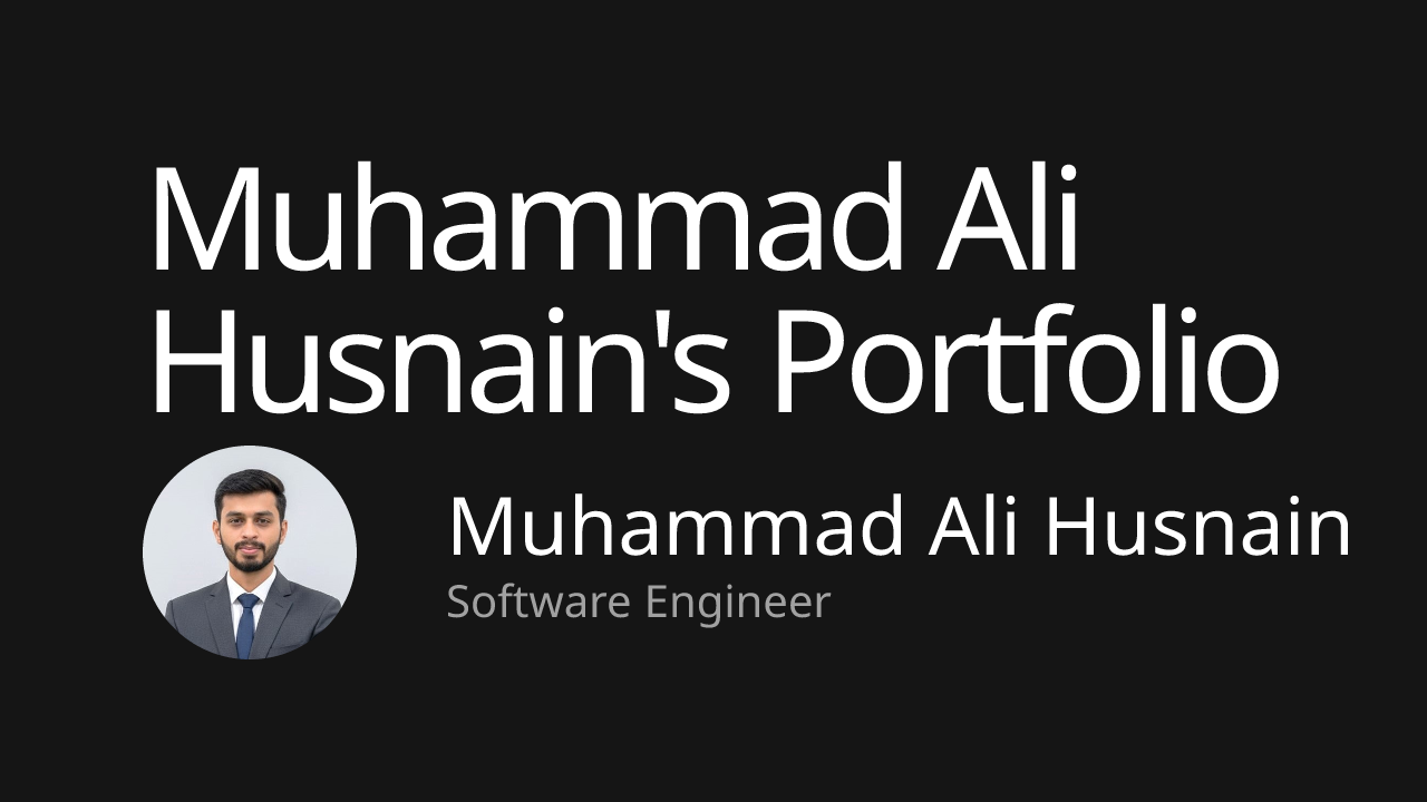 Muhammad Ali Husnain's Portfolio